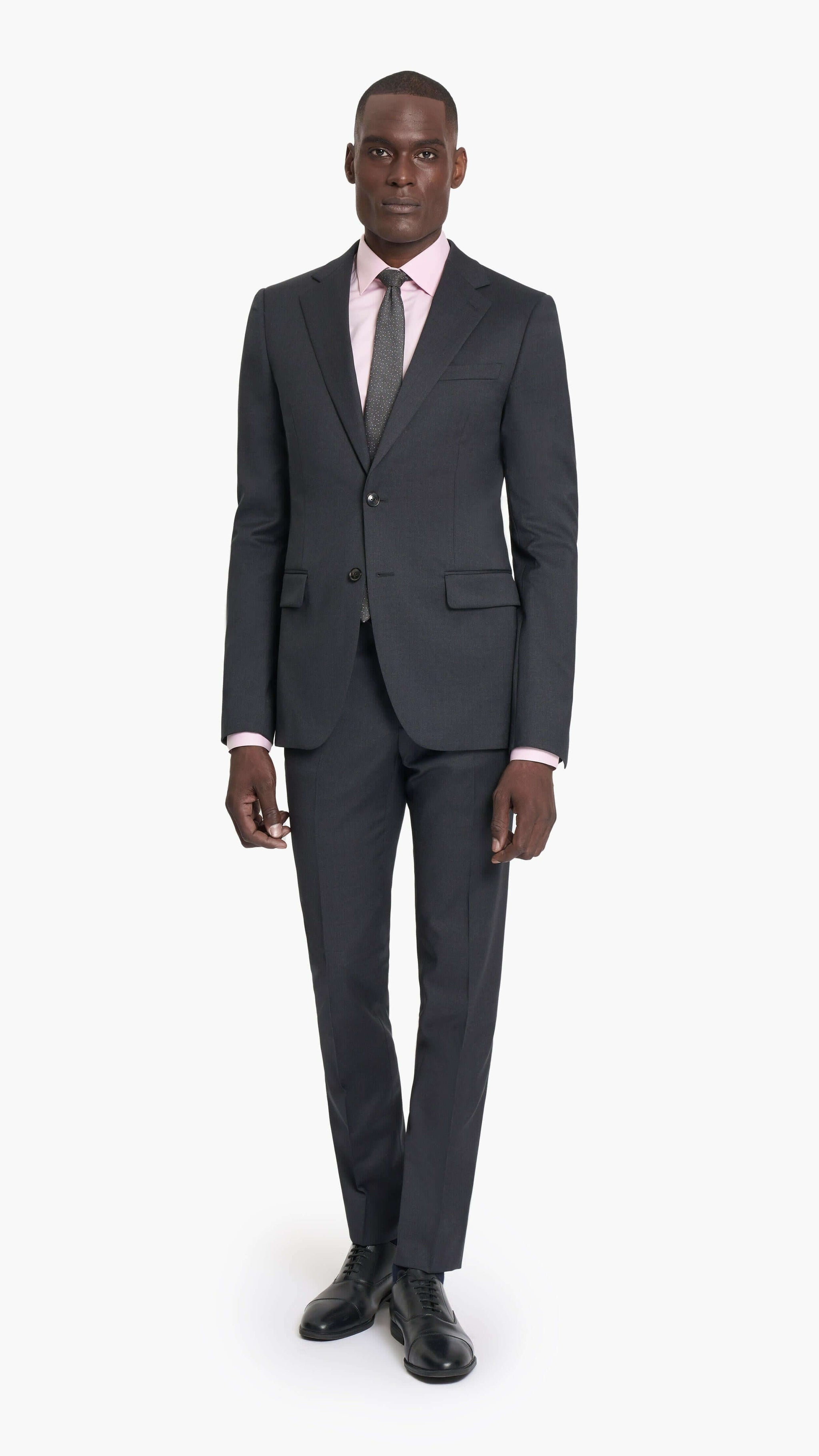 Reda Charcoal Grey Twill Custom Suit - Edit Suits Co.