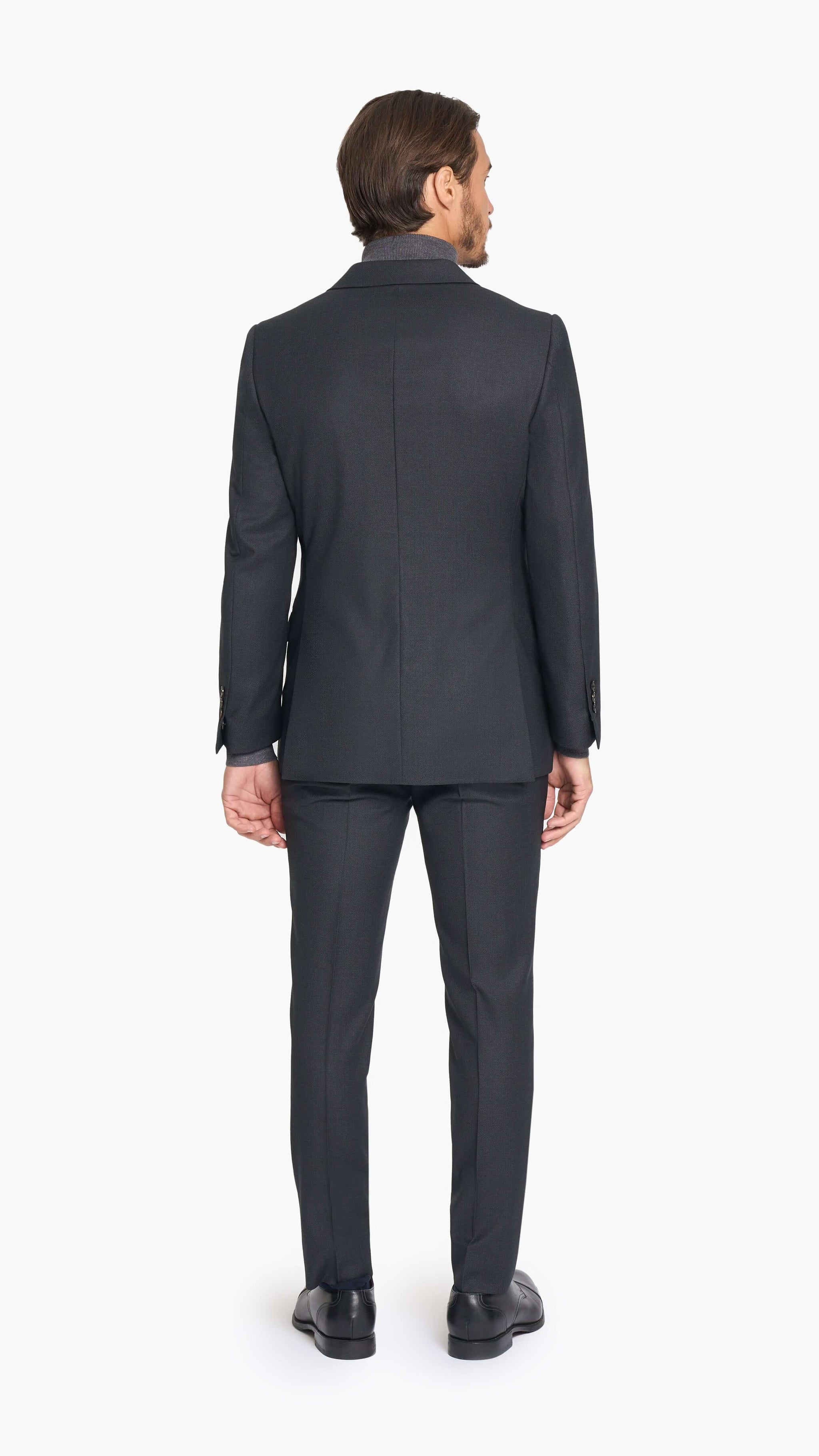 Reda Charcoal Grey Birdseye Custom Suit - Edit Suits Co.