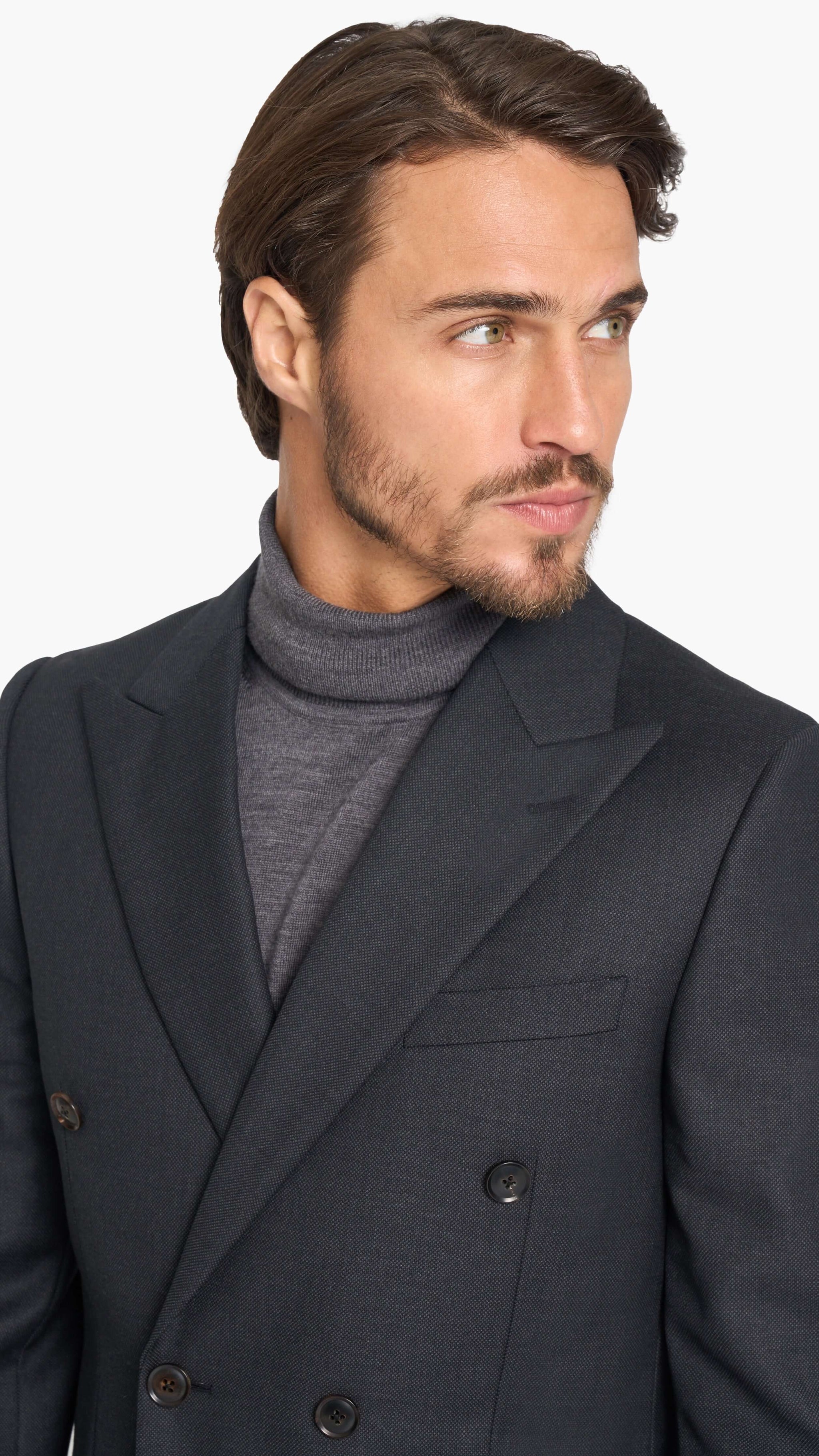 Reda Charcoal Grey Birdseye Custom Suit - Edit Suits Co.