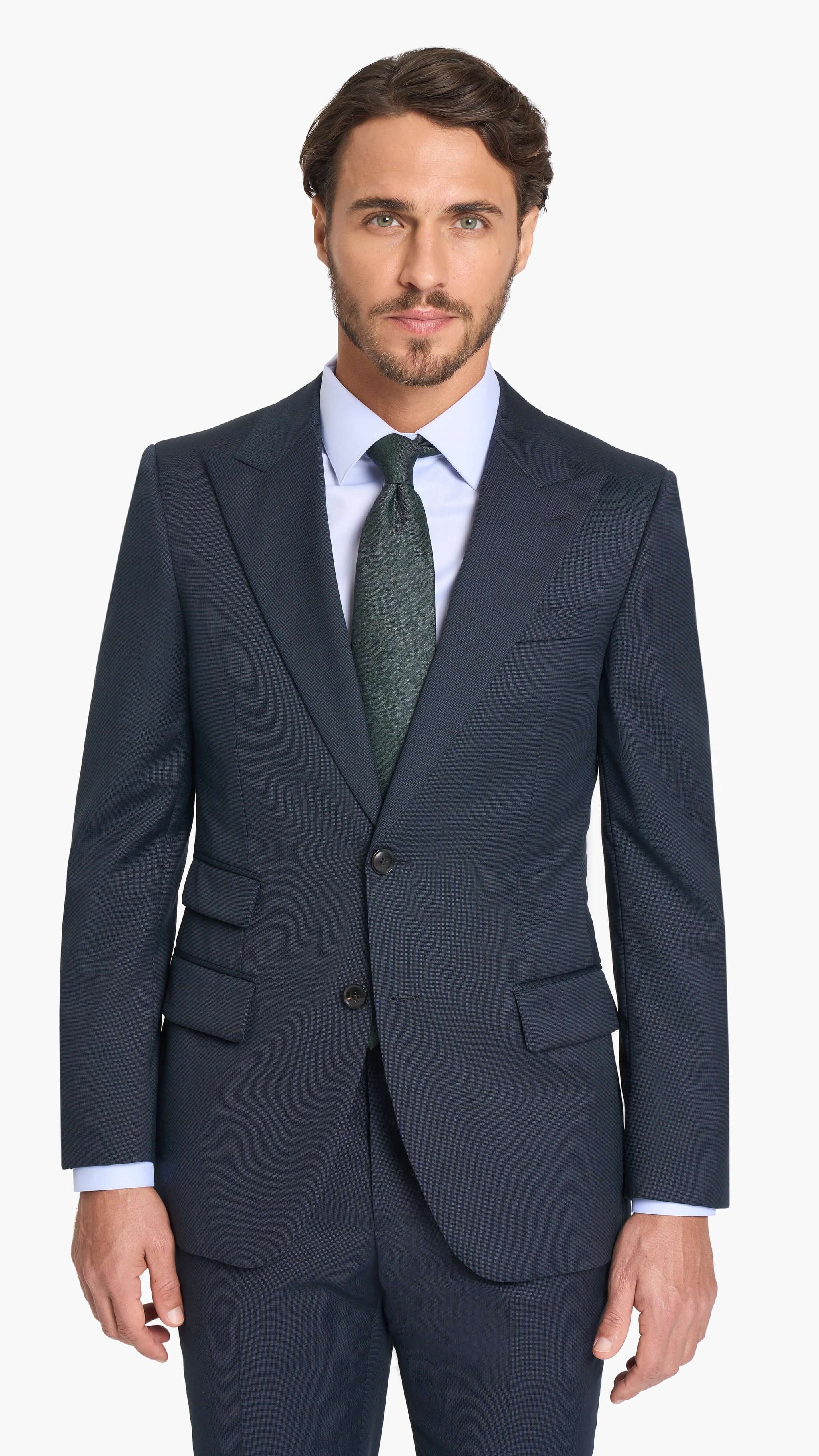 Tailored Reda Midnight Blue Nailhead Suit | Edit Suits Co.