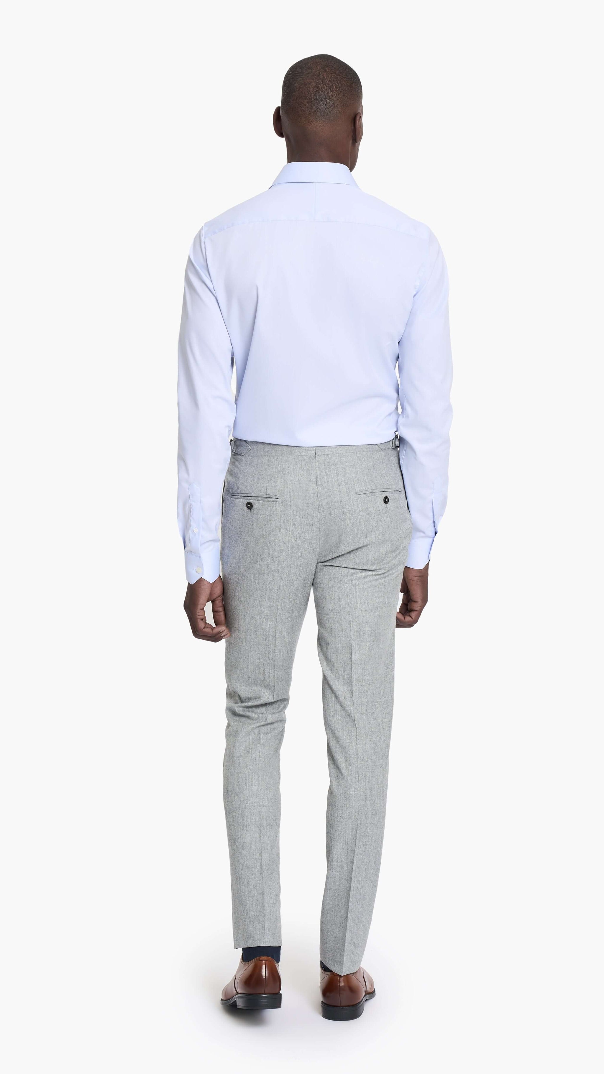 Italian Made To Measure Reda Light Grey Flannel Suit | Edit Suits Co.