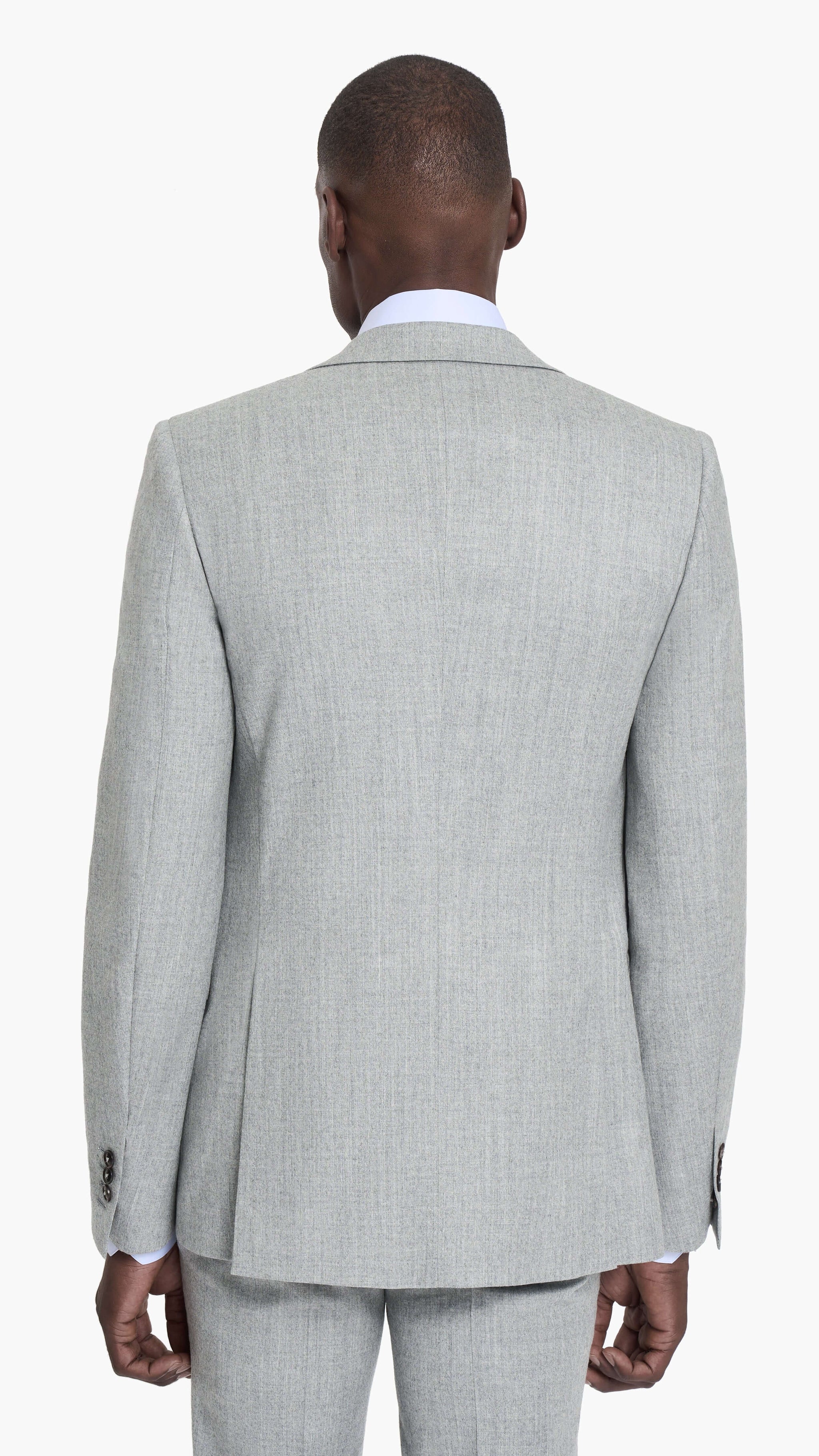 Italian Made To Measure Reda Light Grey Flannel Suit | Edit Suits Co.