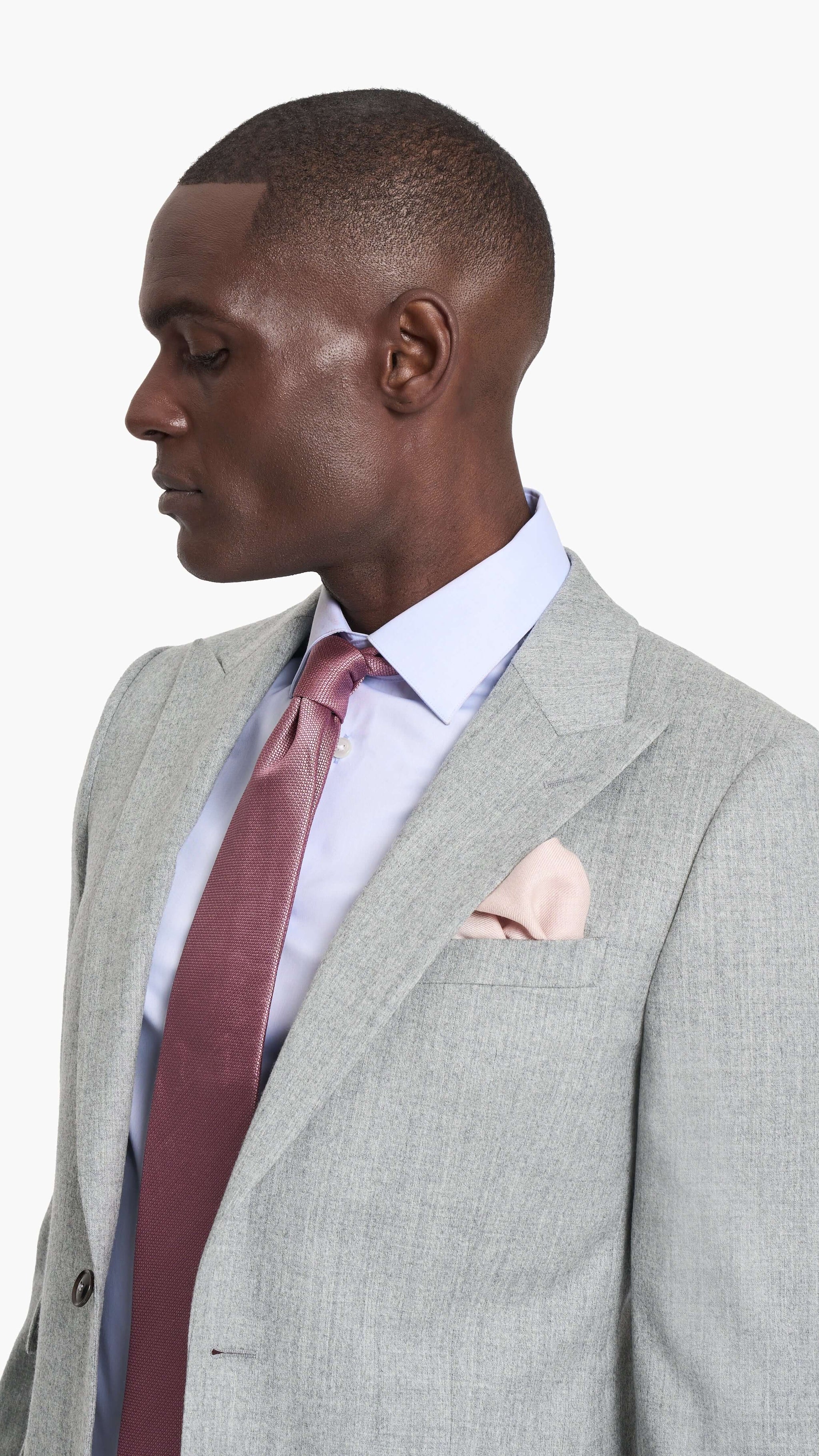 Italian Made To Measure Reda Light Grey Flannel Suit | Edit Suits Co.