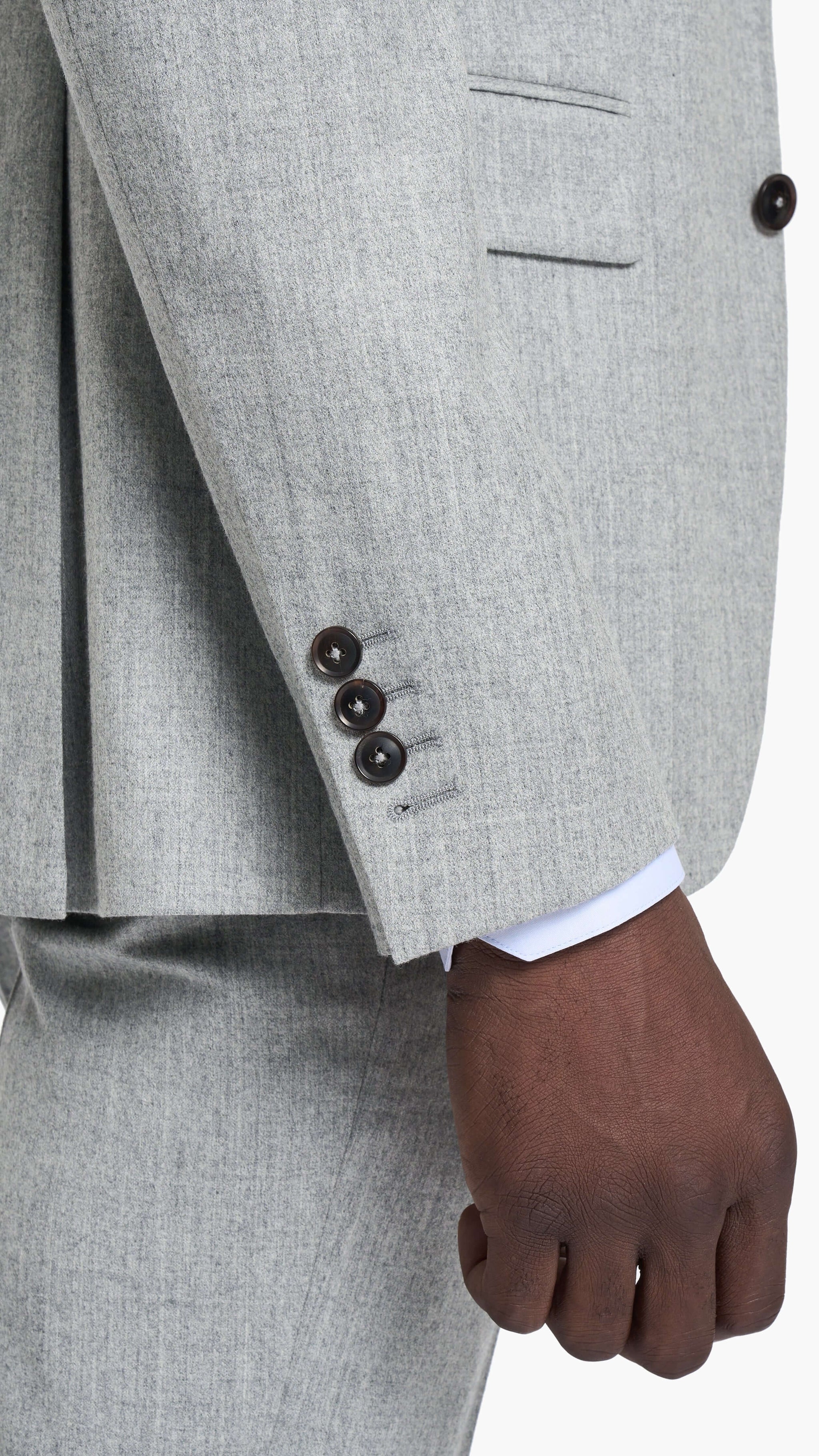 Italian Made To Measure Reda Light Grey Flannel Suit | Edit Suits Co.