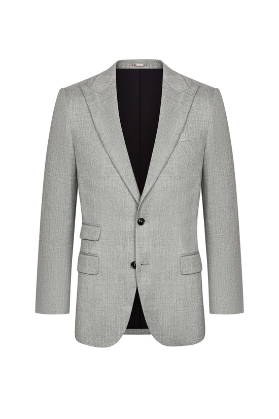 Italian Made To Measure Reda Light Grey Flannel Suit | Edit Suits Co.