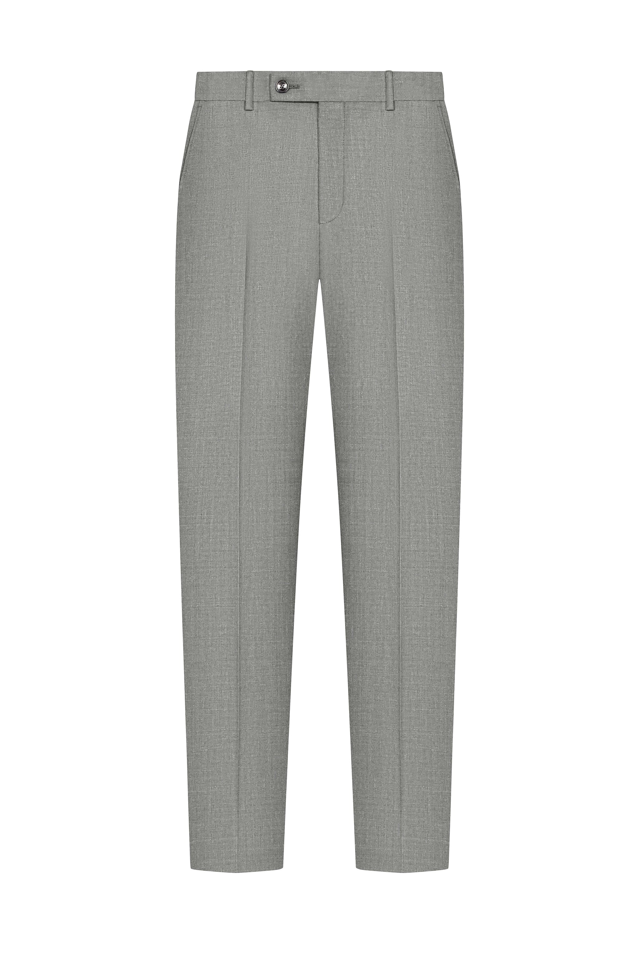 Italian Made To Measure Reda Light Grey Flannel Suit | Edit Suits Co.