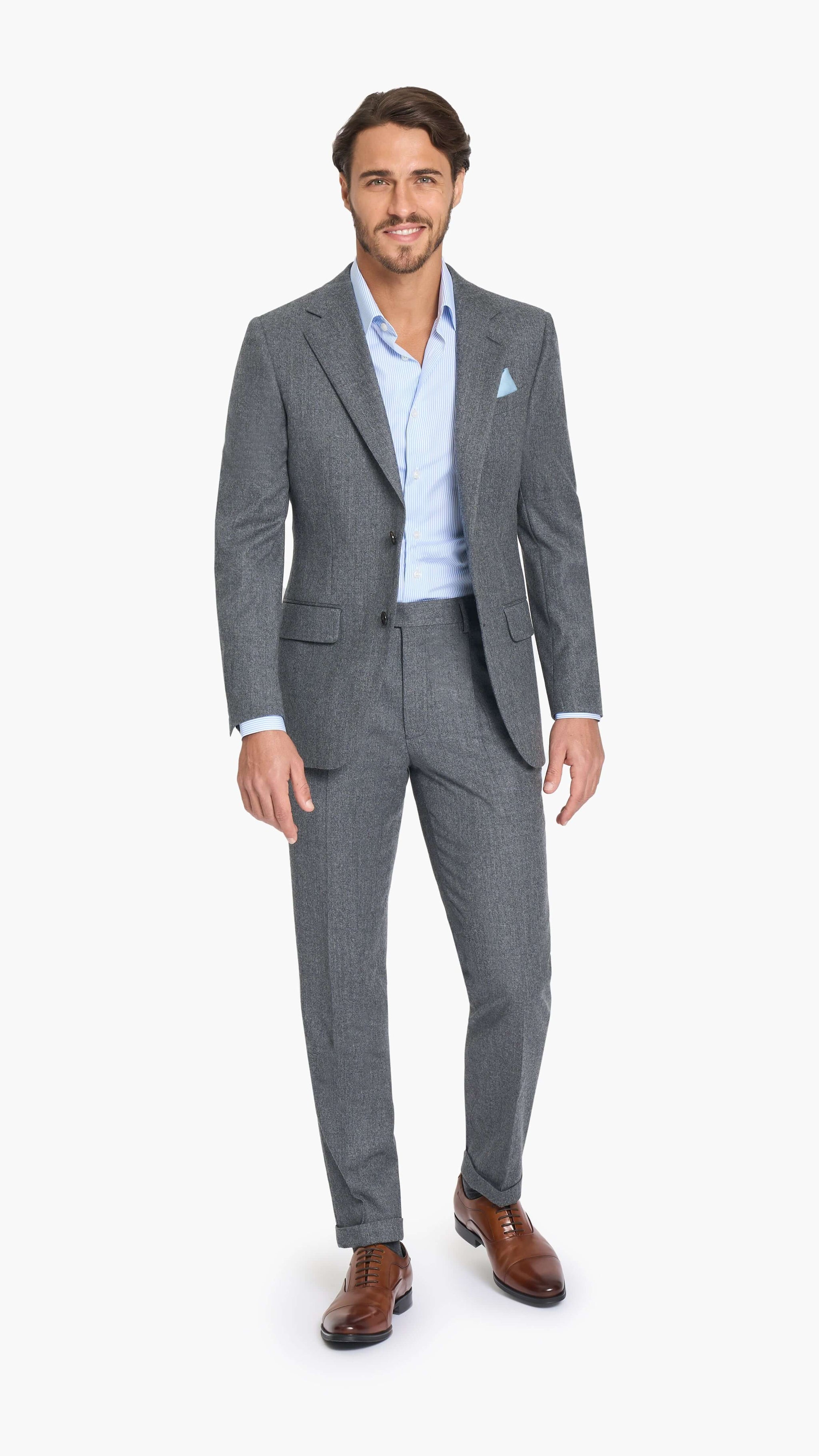 Reda Steel Grey Flannel Custom Suit - Edit Suits Co.