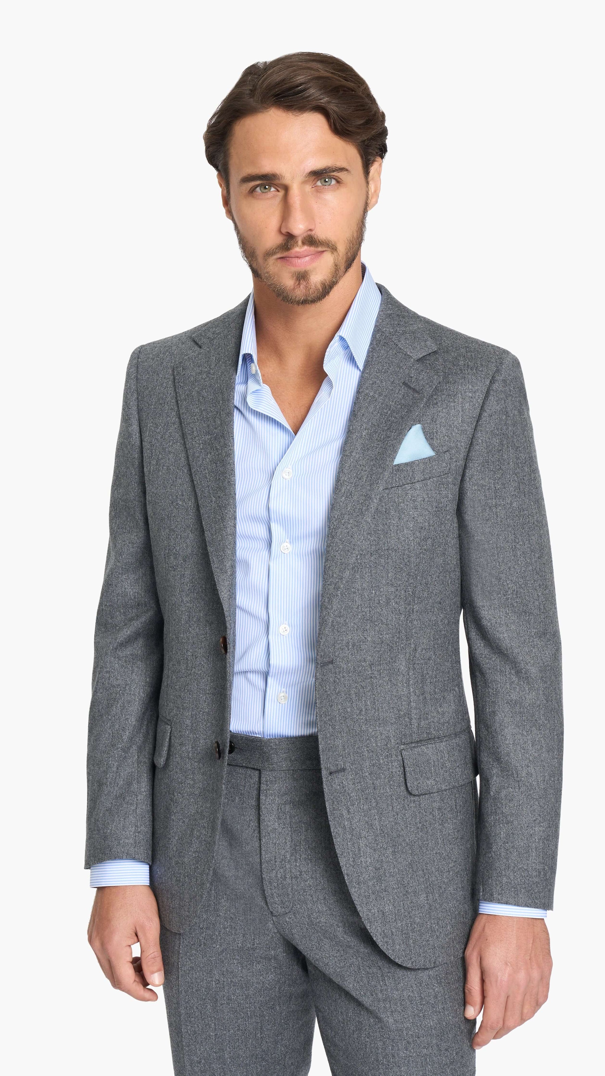 Steel Grey Flannel Custom Suit - Edit Suits Co.