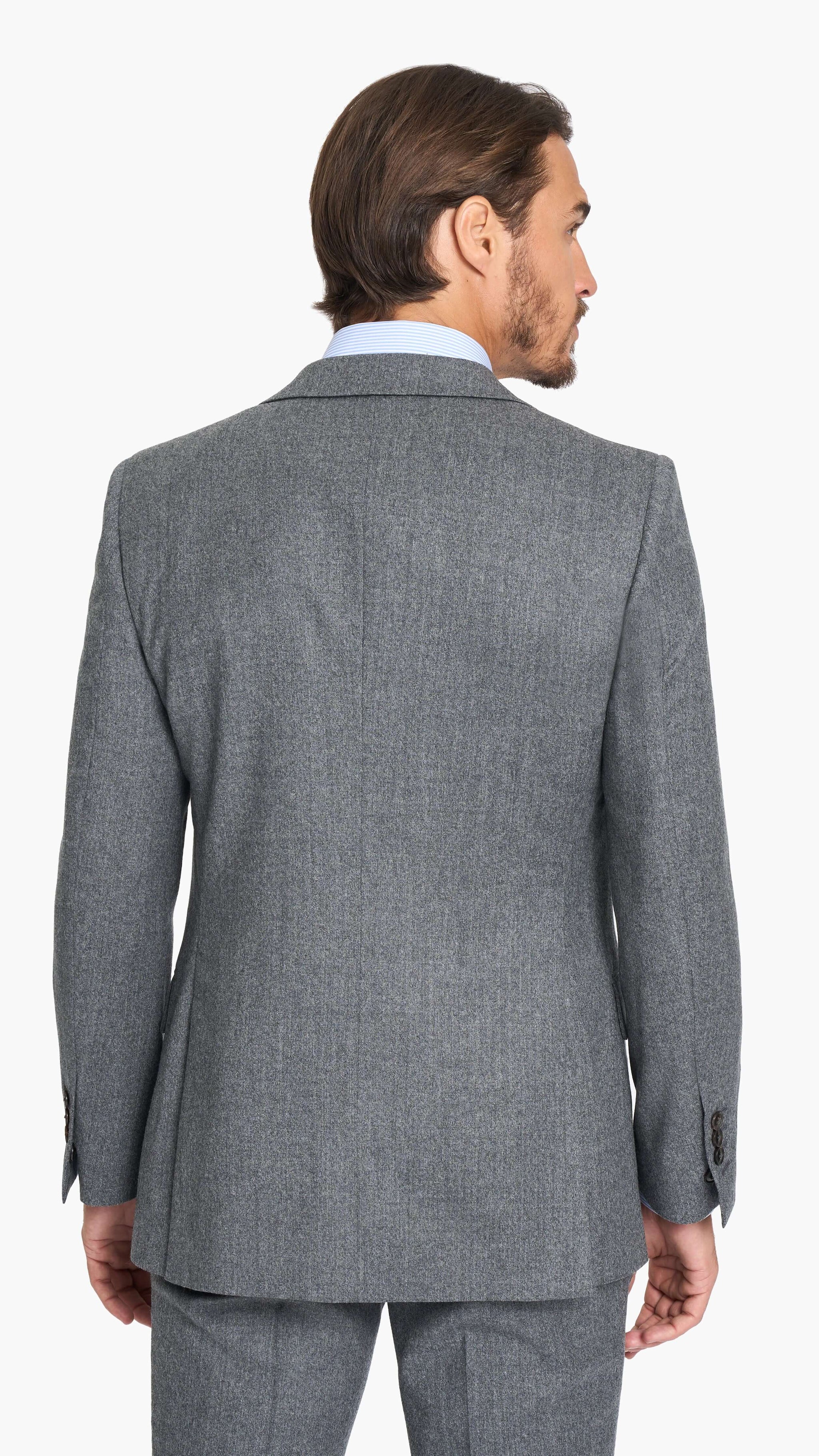 Steel Grey Flannel Custom Suit - Edit Suits Co.