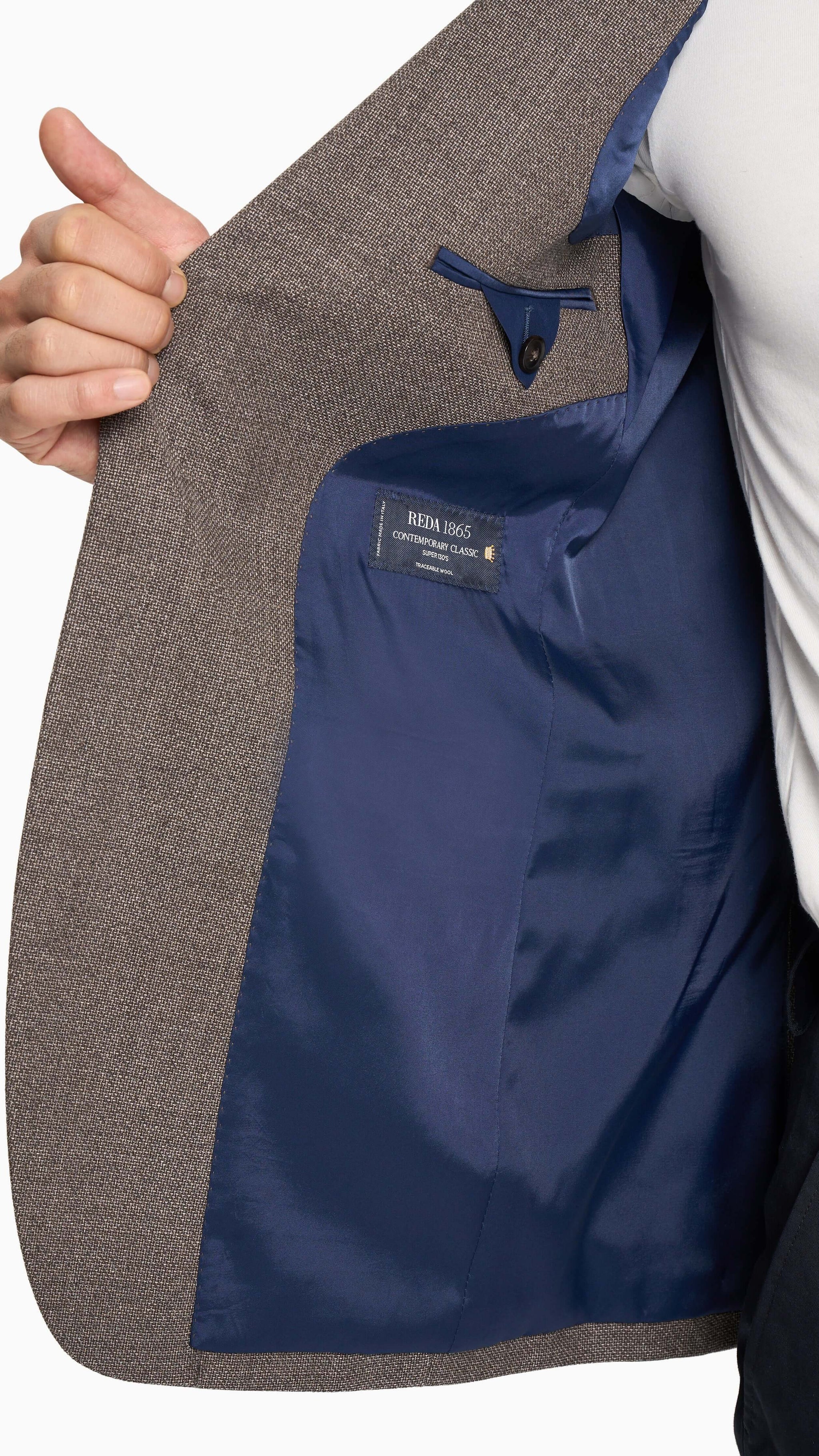 Reda Brown Basket Weave Custom Jacket