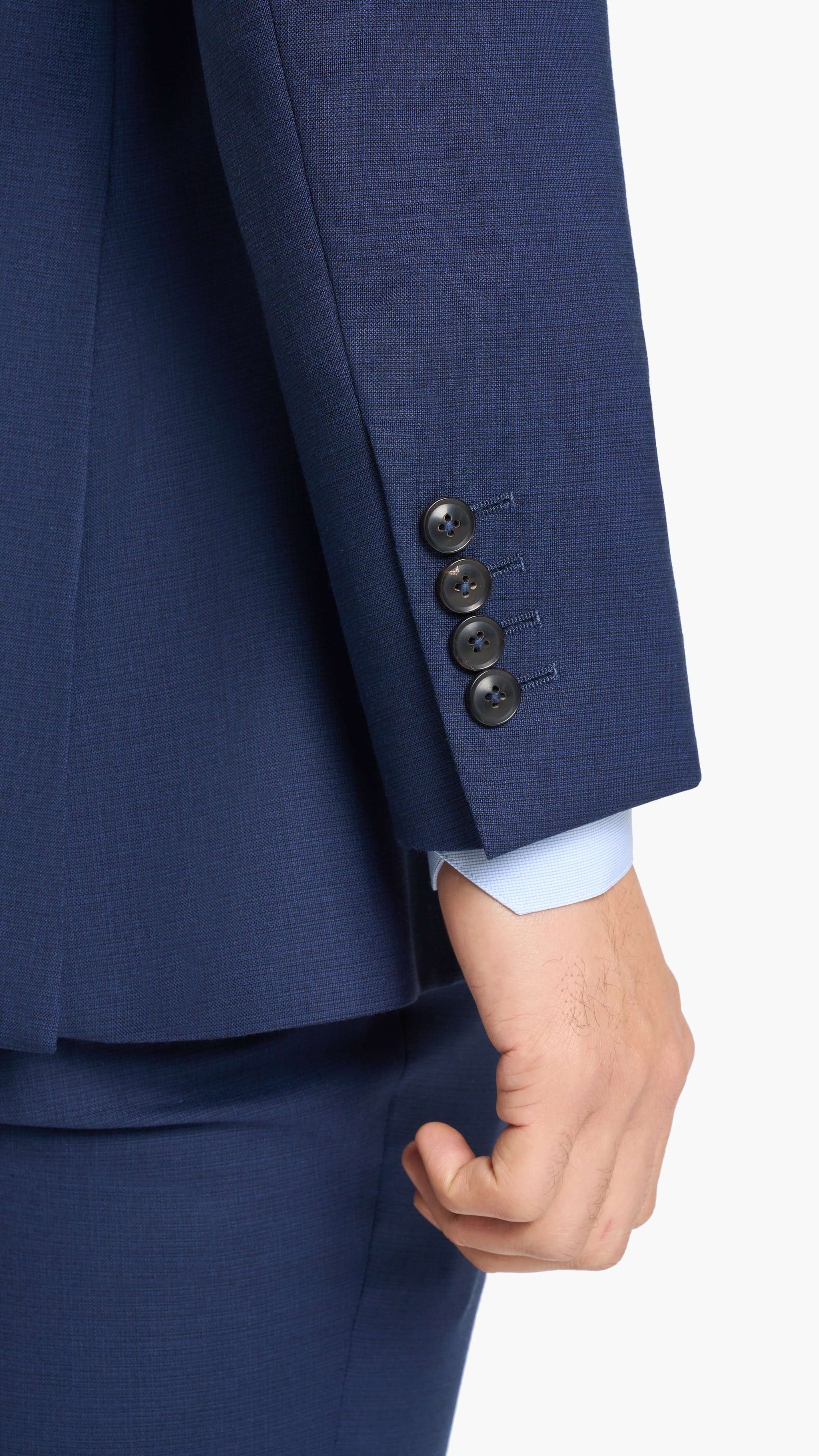 Dormeuil Royal Blue Sharkskin Custom Suit - Edit Suits Co.