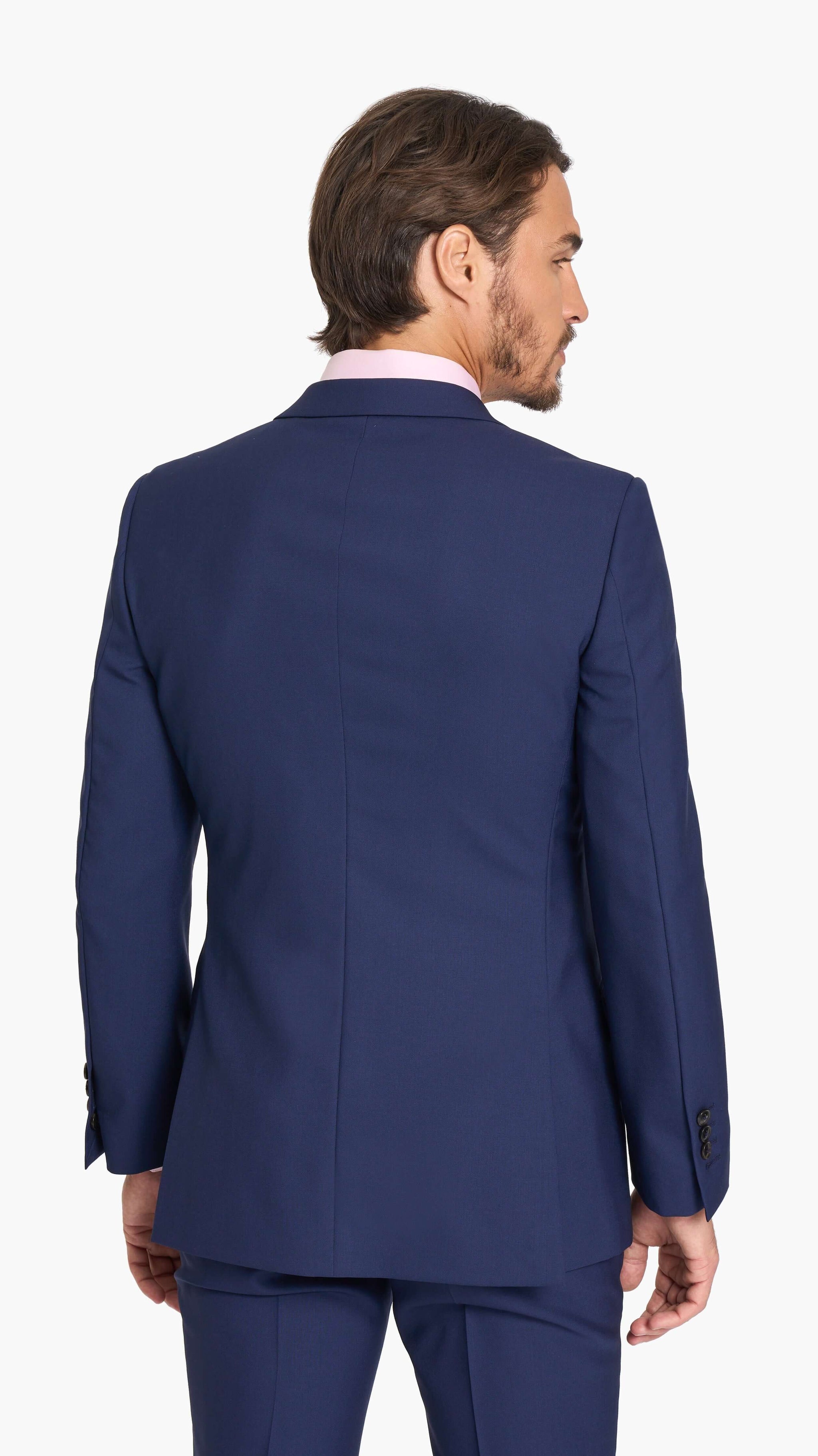 Scabal Royal Blue Plain Weave Custom Suit - Edit Suits Co.