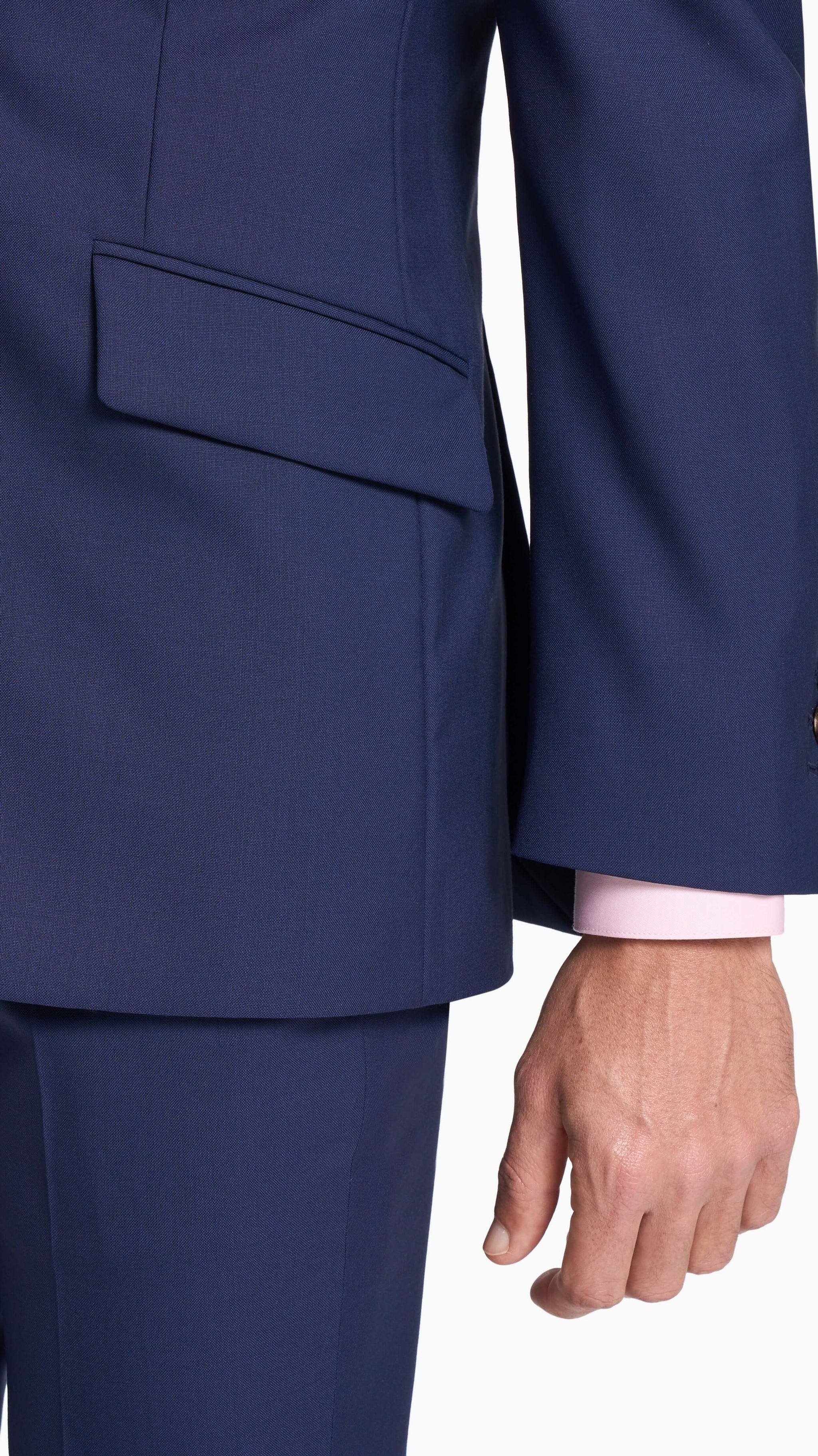 Scabal Royal Blue Plain Weave Custom Suit - Edit Suits Co.