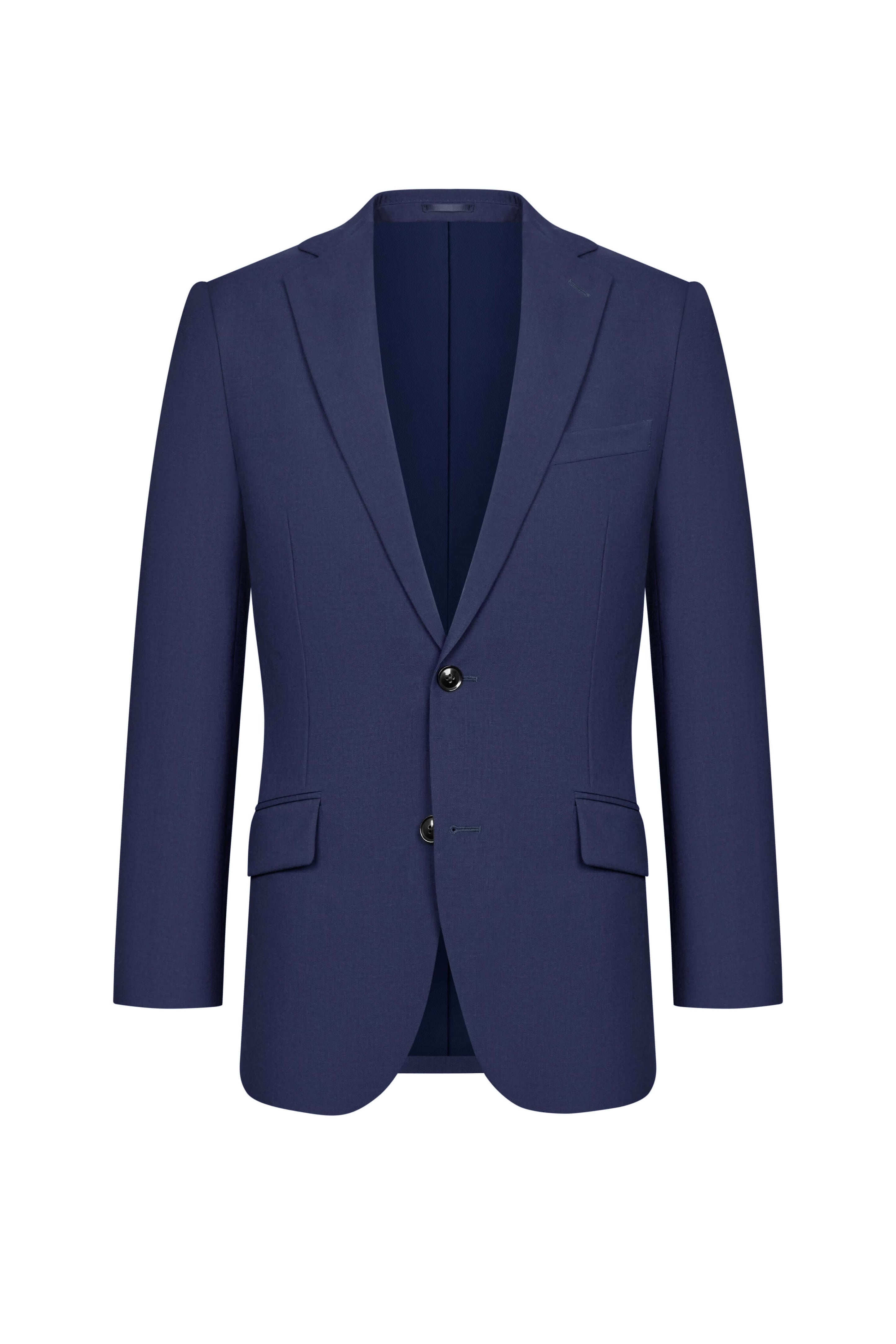 Scabal Royal Blue Plain Weave Custom Suit - Edit Suits Co.