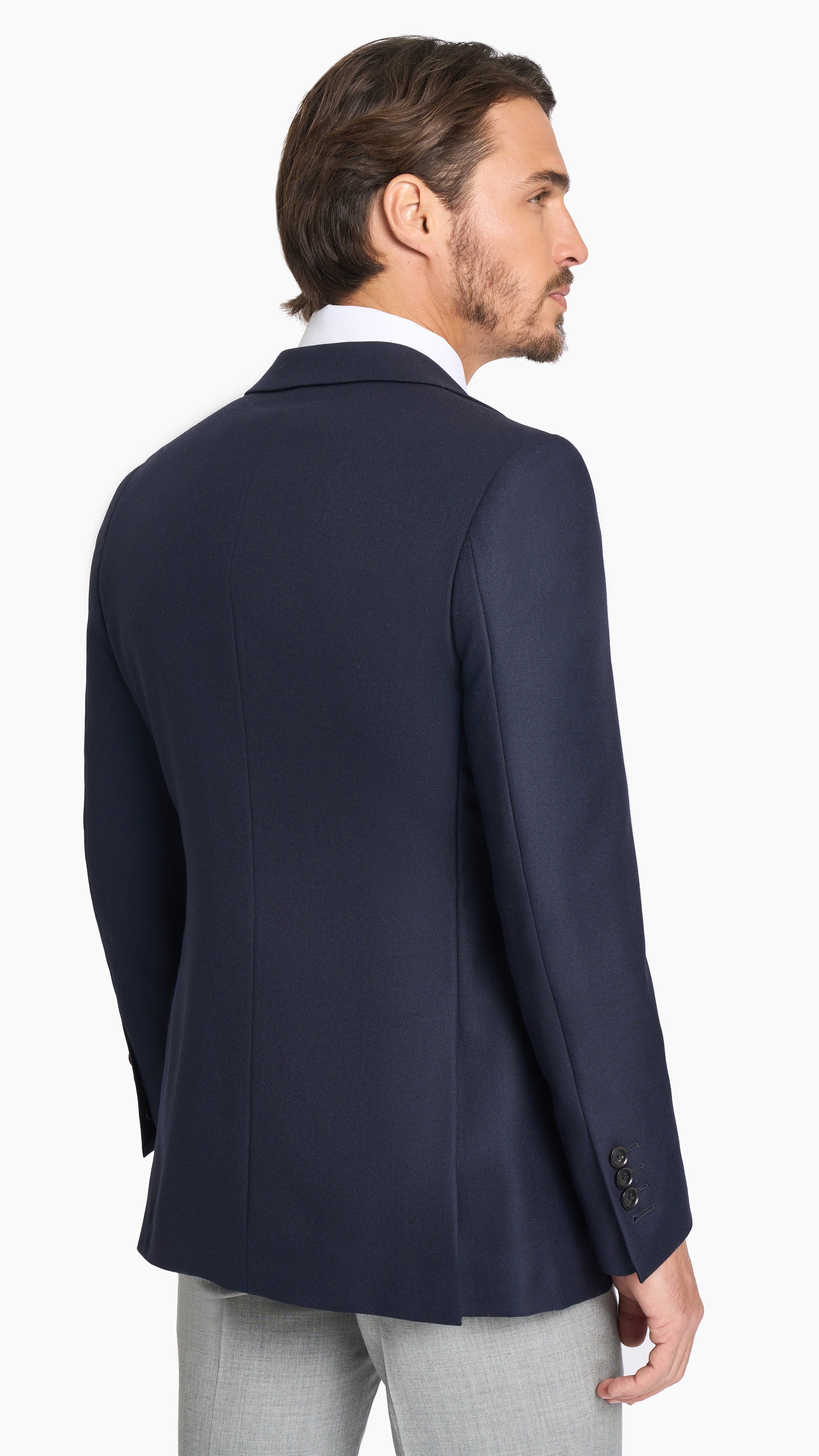 Midnight Blue Box Weave Custom Jacket - Edit Suits Co.