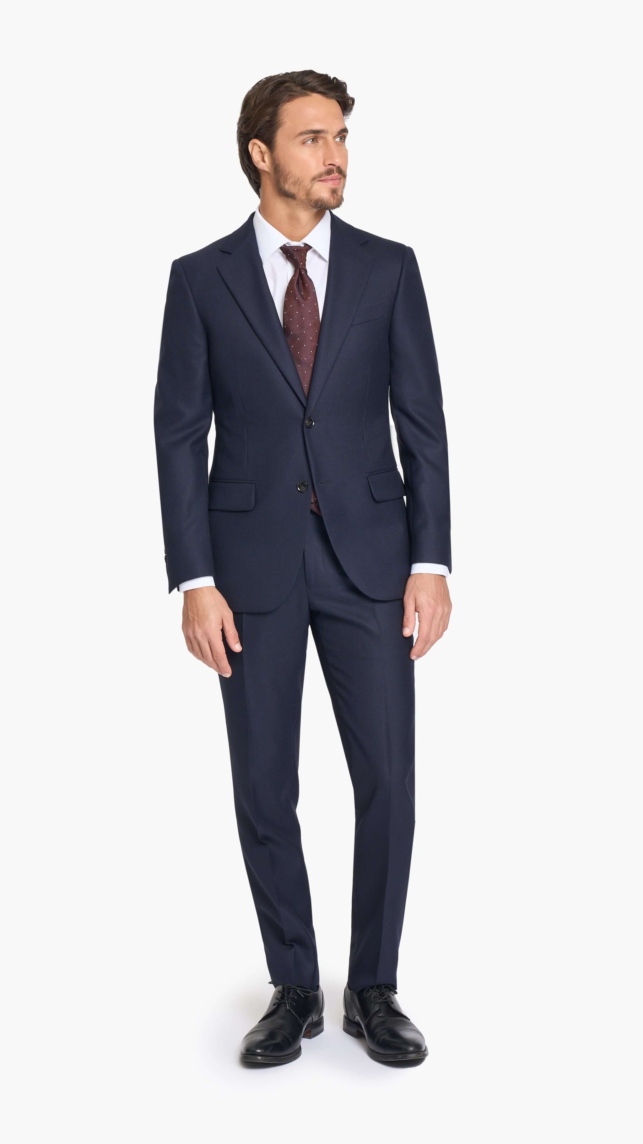 Scabal Midnight Blue Box Weave Custom Suit - Edit Suits Co.