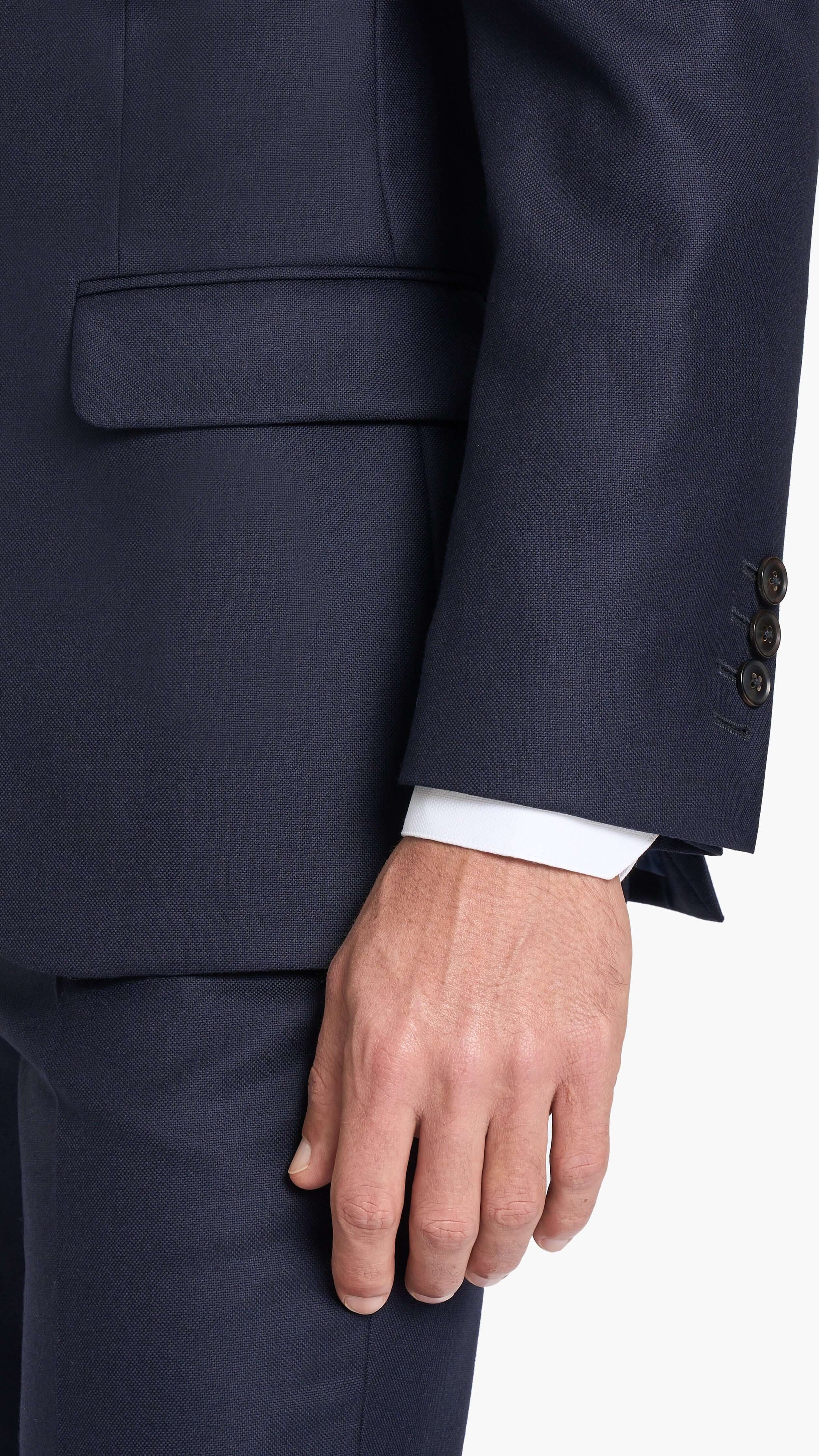 Scabal Midnight Blue Box Weave Custom Suit - Edit Suits Co.
