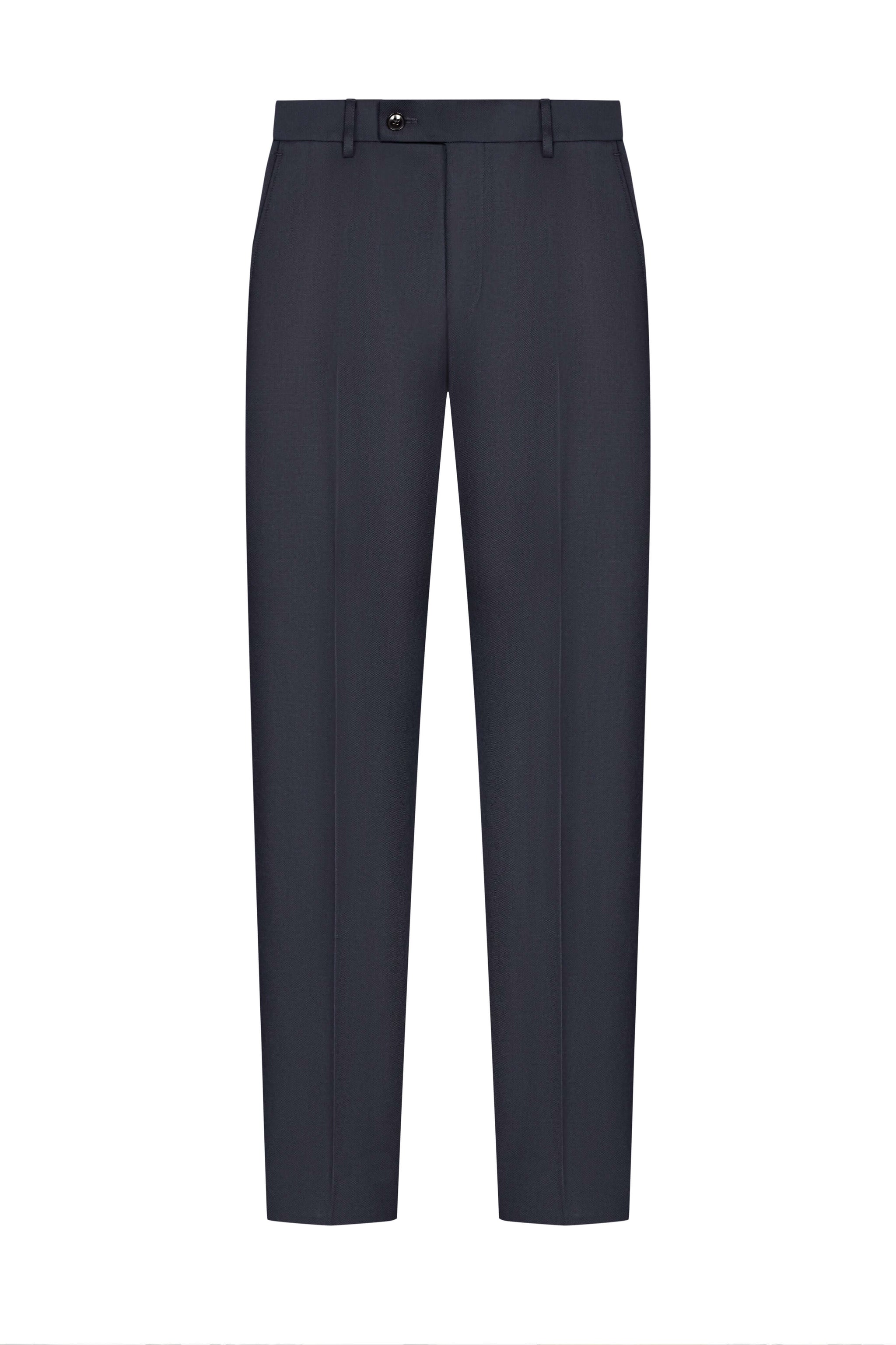 Scabal Midnight Blue Box Weave Custom Suit - Edit Suits Co.