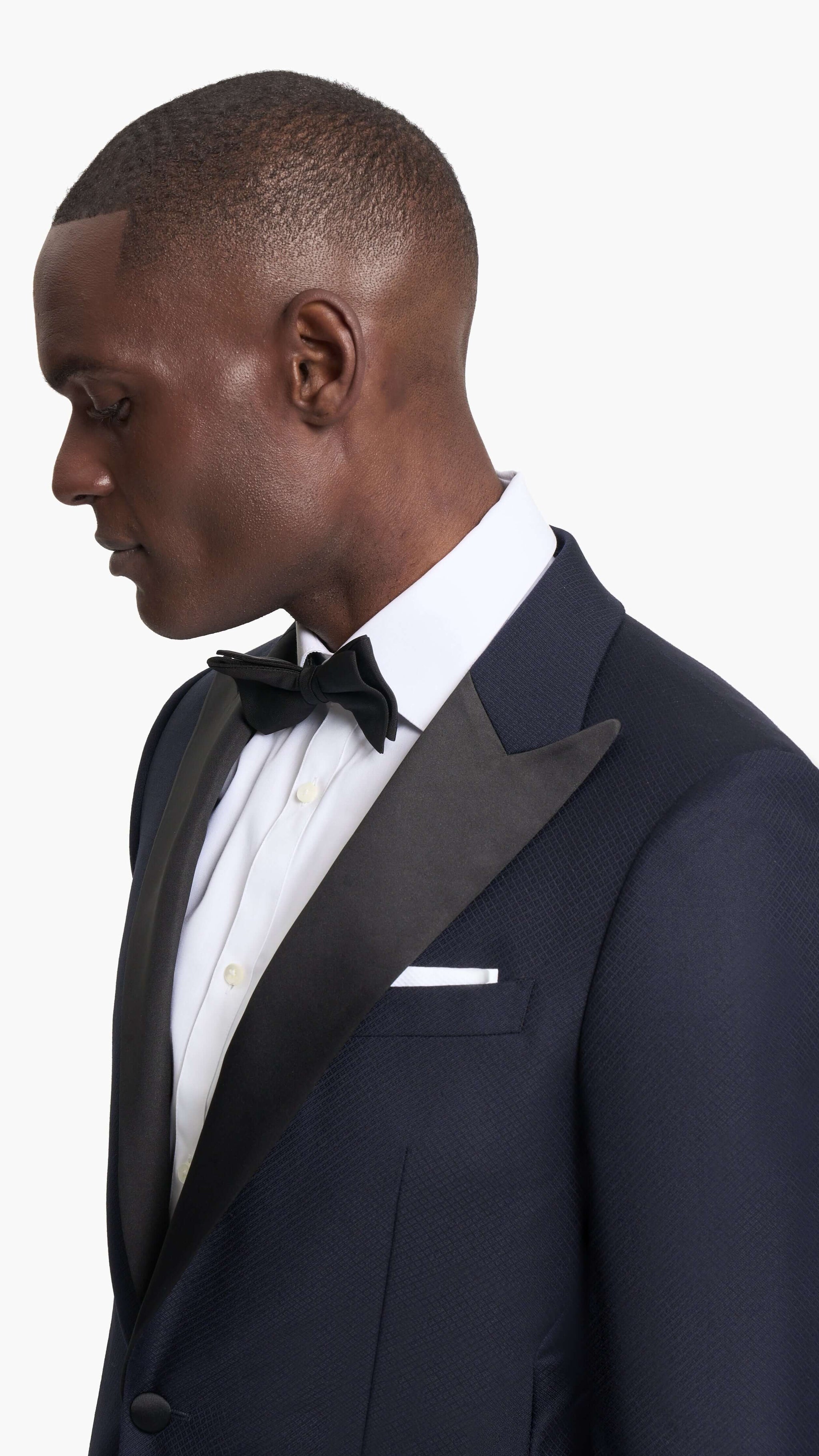 Scabal Midnight Blue Jacquard Custom Tuxedo Suit - Edit Suits Co.