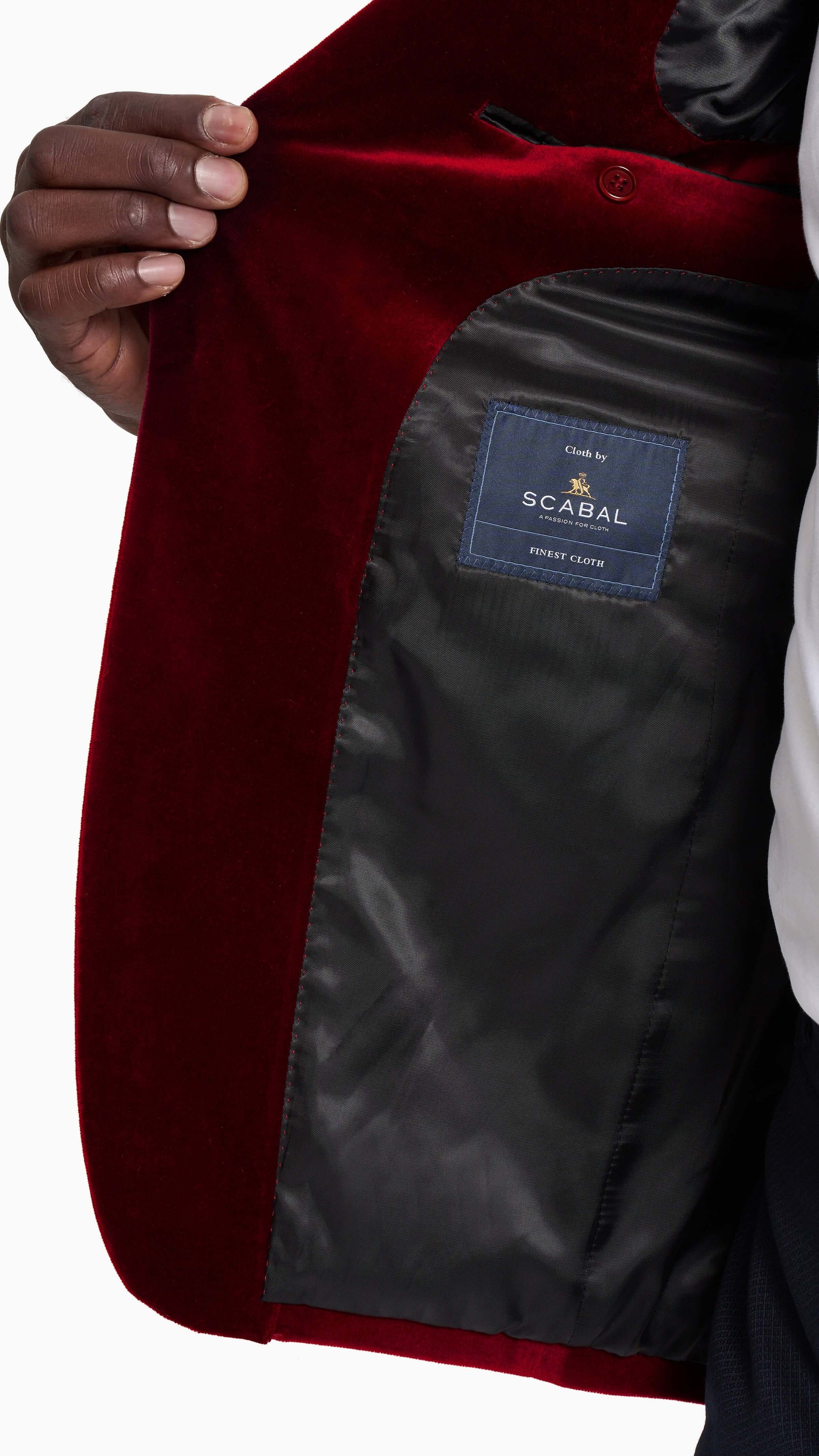 Scabal Cherry Velvet Custom Tuxedo Jacket - Edit Suits Co.
